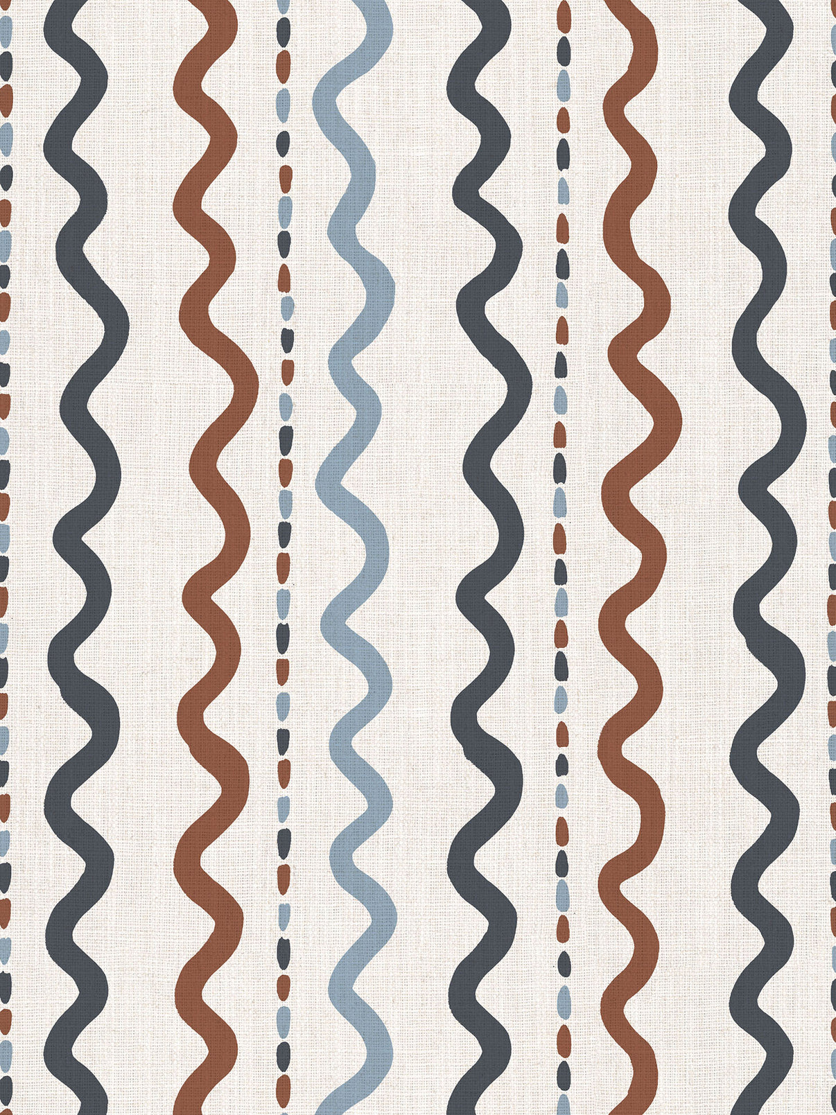 Wiggle Stripe - Rust Blue | Luxury Pencil Pleat Curtains – The Honesty ...