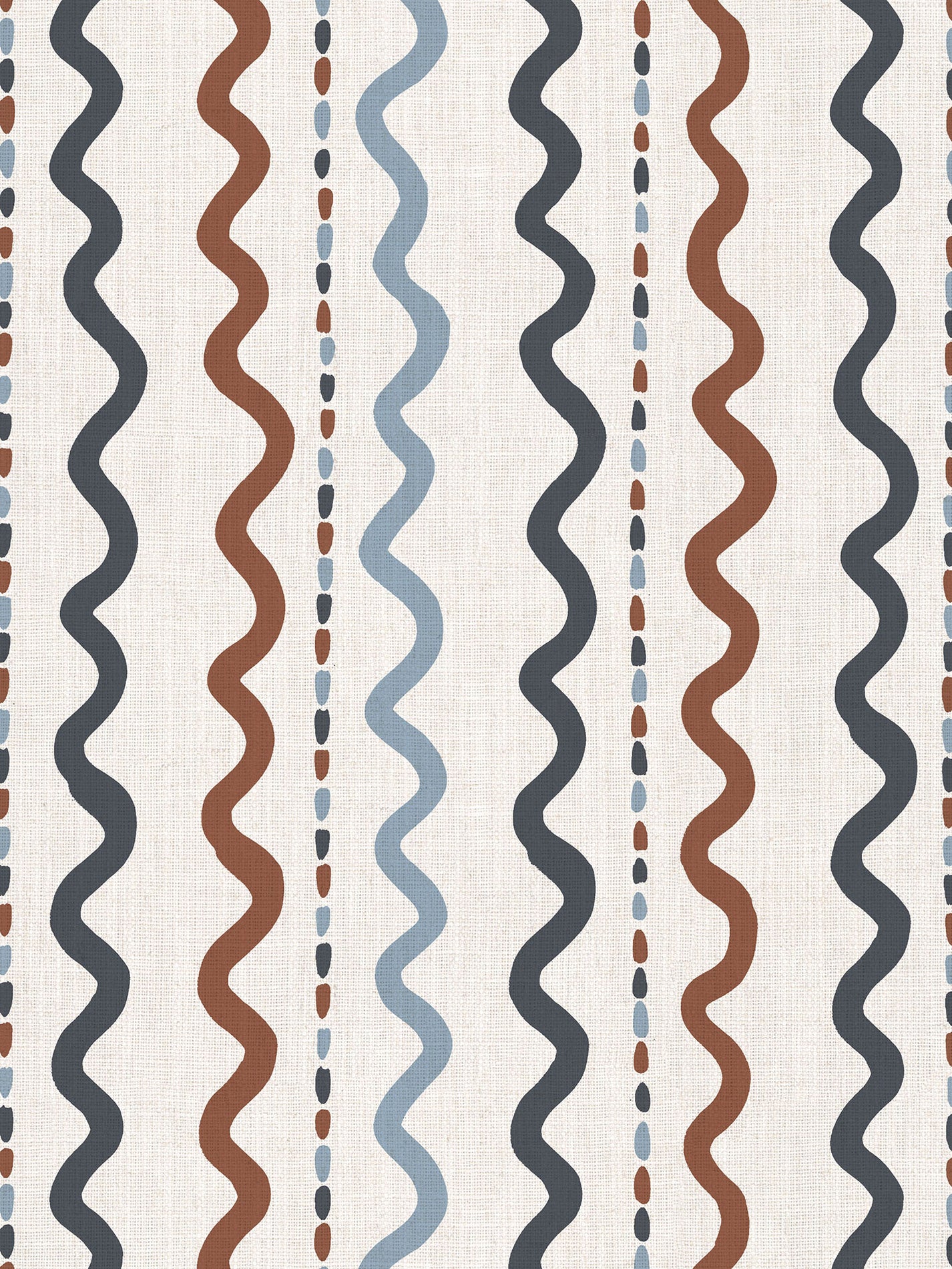 Wiggle Stripe - Rust Blue | Luxury Pencil Pleat Curtains – The Honesty ...